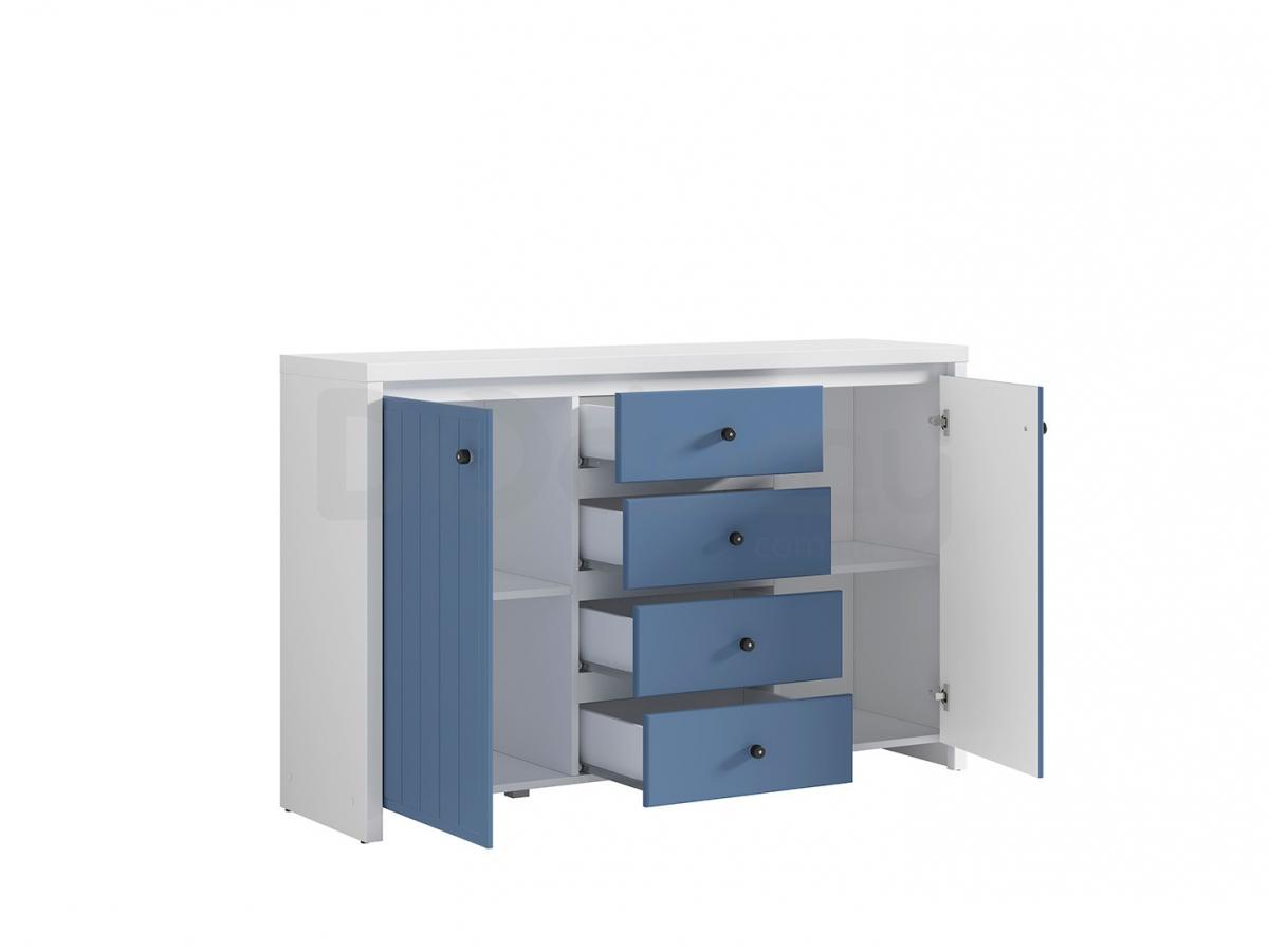 Купить Комод KARET KOM2D4S BRW Белый/Синий ᐈ DODOMY ᐈ в УКРАИНЕ